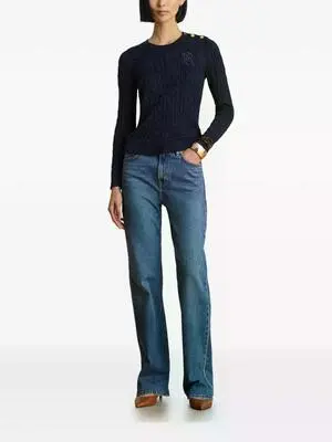 Ralph Lauren Button-trim Cable-knit Sweater