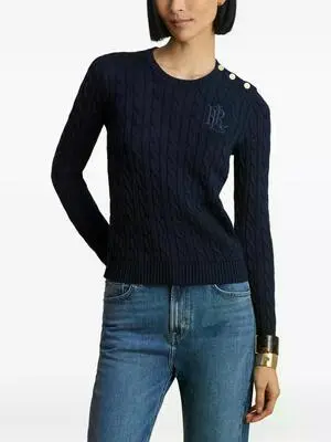 Ralph Lauren Button-trim Cable-knit Sweater