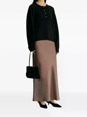 Loulou De Saison Cashmere Henley Sweater - Black