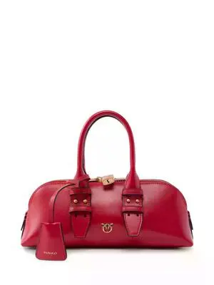Pinko Buckle-detail Leather Tote Bag - Red