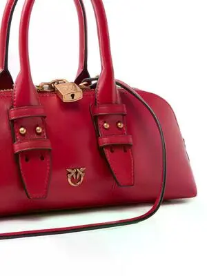 Pinko Buckle-detail Leather Tote Bag - Red
