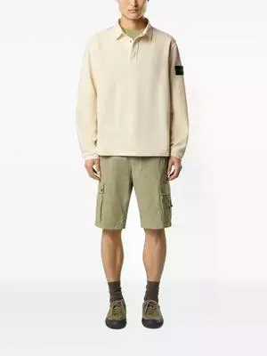 Stone Island Cotton Polo Sweatshirt With Logo Patch