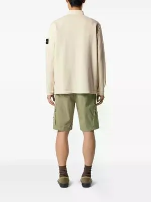 Stone Island Cotton Polo Sweatshirt With Logo Patch