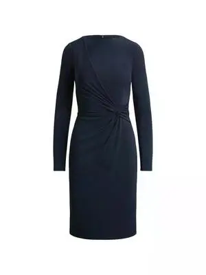Ralph Lauren Twist-front Jersey Boat-neck Midi Dress - Blue