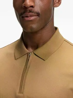 BOSS Zip-fastening Short-sleeve Polo Shirt - Neutrals