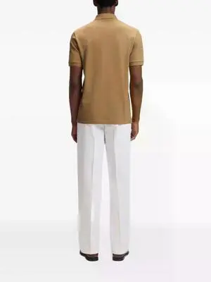 BOSS Regular-fit Polo With Zipper Closure - Neutrals