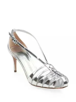 FERRAGAMO Metallic-effect Caged Sandals