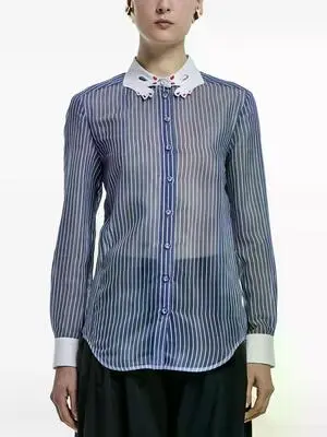 Vivetta Striped Shirt With Embroidered Collar
