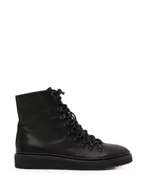 Yohji Yamamoto Leather Trekking Boots - Black