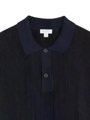 Sunspel Ribbed-knit Polo Shirt