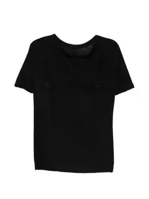 Yohji Yamamoto Pleated Cotton T-shirt - Black