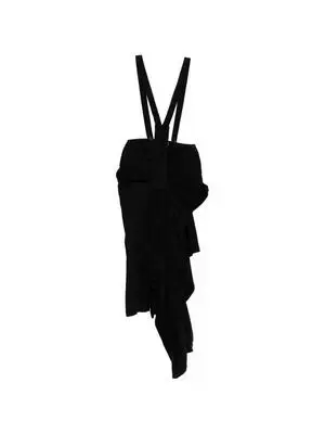 Yohji Yamamoto Asymmetric Wide-suspender Skirt - Black
