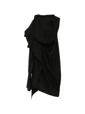 Yohji Yamamoto Asymmetric Draped Dress - Black