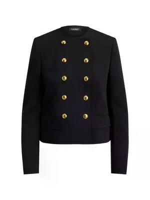 Ralph Lauren Double-breasted Sablé Crepe Jacket - Black