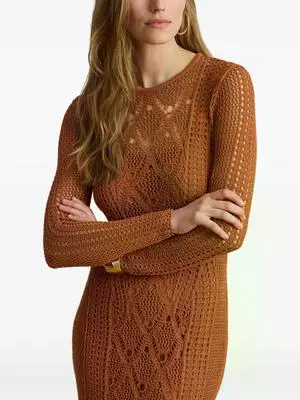 Ralph Lauren Knit Long-sleeve Midi Dress - Brown