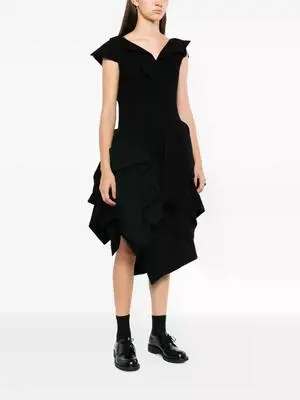 Yohji Yamamoto Flannel Deco C Draped Dress