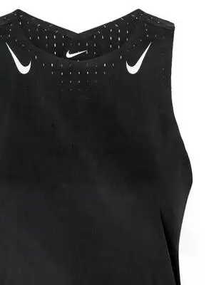 Nike Swoosh-print Perforated Tank Top - Black
