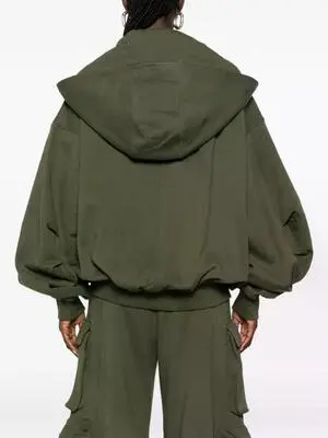 Attico Logo-embroidered Zip-up Hoodie - Green