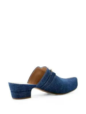 FERRAGAMO Denim Gancini-detail Mules