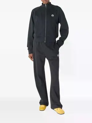 MARINE SERRE Organic Cotton Moon Logo Zipped Sweatshirt