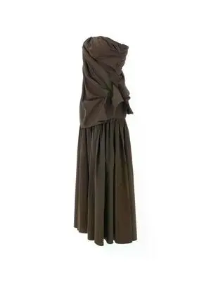THE GARMENT Bazaar Drape Strapless Midi Dress