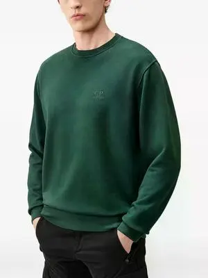 C.P. COMPANY Logo-embroidered Cotton Sweatshirt - Green