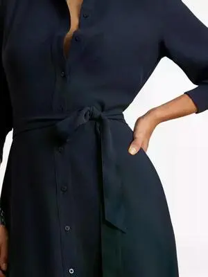 Ralph Lauren Belted Georgette Shirt Midi Dress