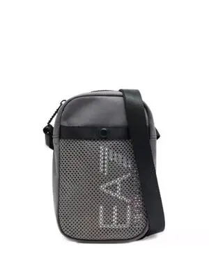 EA7 Logo Print Mesh Panel Belt Bag - Grey