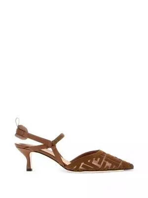 Fendi Colibrì Lite Mesh Slingback Pumps - Brown