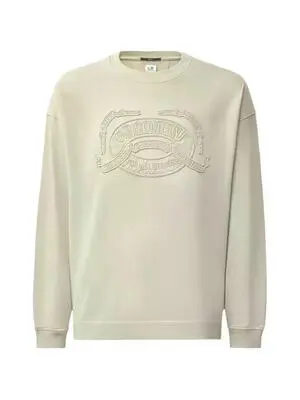 C.P. COMPANY Logo-embroidered Long-sleeve Sweatshirt - Neutrals