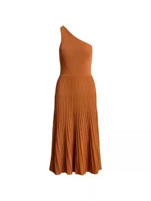 Ralph Lauren Ribbed One-shoulder Midi Dress - Brown