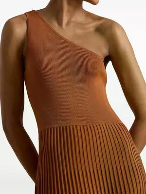 Ralph Lauren Ribbed One-shoulder Midi Dress