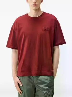 C.P. COMPANY Logo-embroidered T-shirt - Red