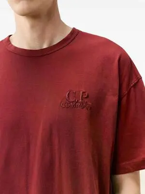 C.P. COMPANY Logo-embroidered T-shirt - Red