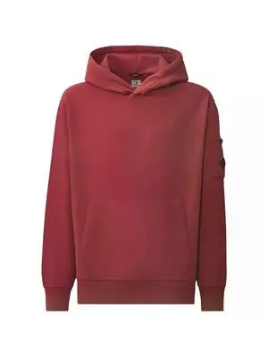 C.P. COMPANY Lens-detail Cotton Hoodie - Red