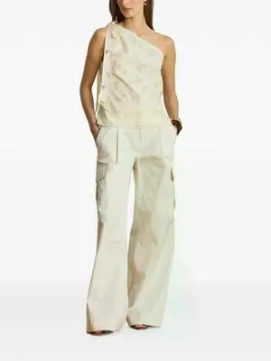 Ralph Lauren Floral-eyelet One-shoulder Blouse