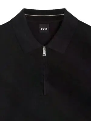 BOSS Zip-fastening Polo Shirt - Black