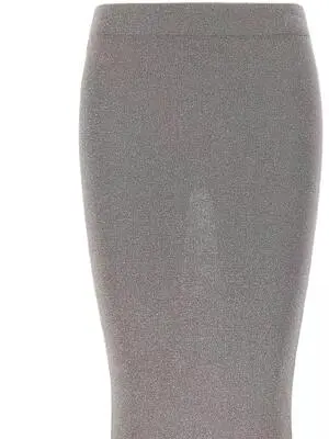 KANGRA Ribbed-knit Lurex-blend Midi Skirt