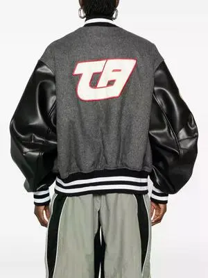 Attico Logo-patch Panelled Bomber Jacket