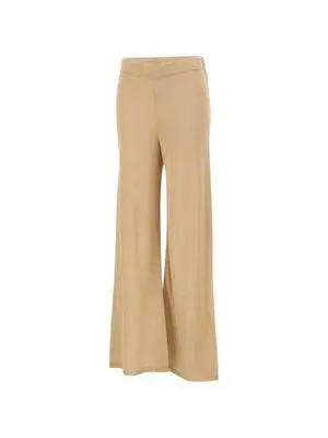 KANGRA Ribbed-trim Straight-leg Pants - Neutrals