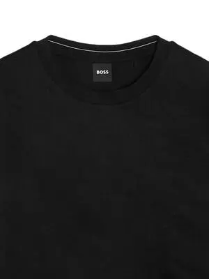 BOSS Structured Cotton T-shirt With Cuff Stripes