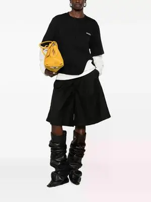 Attico Double-layered Asymmetric T-shirt - Black