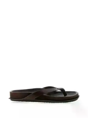 Jacquemus Les Tatane Brushed Leather Thong Sandals - Brown