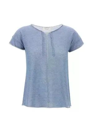 KANGRA Openwork Drawstring Sweater - Blue