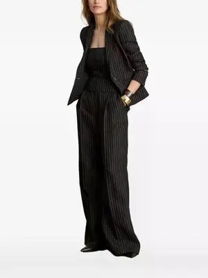 Ralph Lauren Chalk-stripe Linen Strapless Top