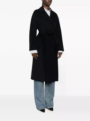 Max Mara Belted Wrap Coat - Blue