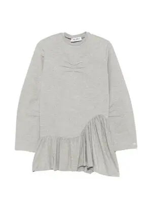 Attico Pleated Long Sleeve Mini Dress - Grey