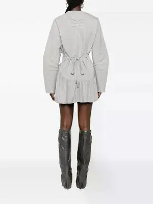 Attico Pleated Long Sleeve Mini Dress