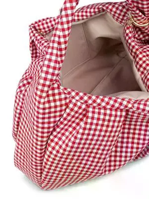 LA MILANESA Large Aralia Gingham-print Shoulder Bag