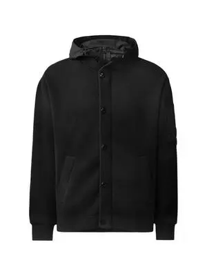 C.P. COMPANY Goggle-detail Button-up Hoodie - Black